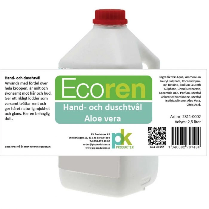 Ecoren® Hand- och duschtvål Aloe Vera 2,5 L - Köp online hos MoveTech