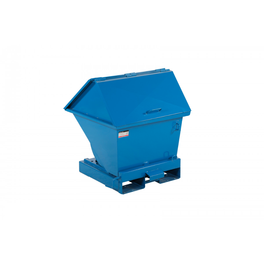 Tippcontainer med högbyggt lock 200 L - Tömning med tryckplatta