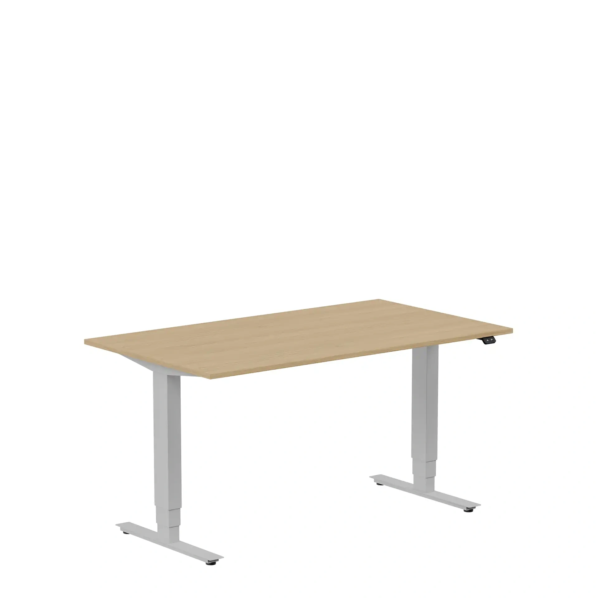 Höj och sänkbart skrivbord, Ergofunk, 1400x800mm, ek/silver – Köp ...
