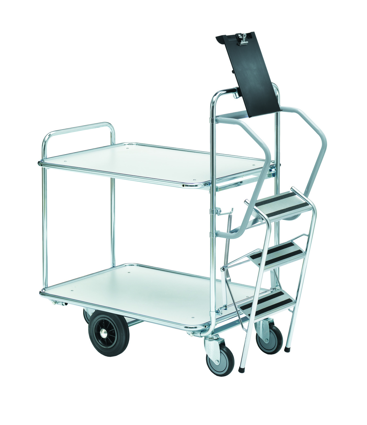 Rullvagn med stege 850x520mm 2 hyllor